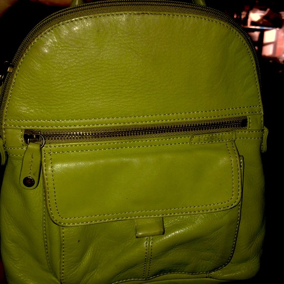 Fossil | Bags | Fossil Midi Leather Backpack Green | Poshmark